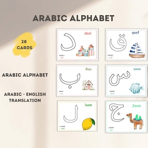 Printable Arabic Alphabet Flashcards | Arabic Flashcards Alphabets With ...