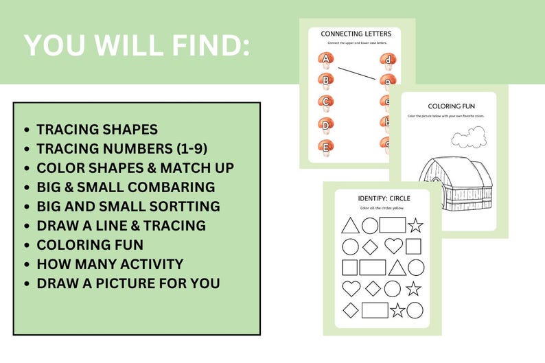 Printable Kids Activity Early Finishers Book Worksheets Preschool Pre-k ...