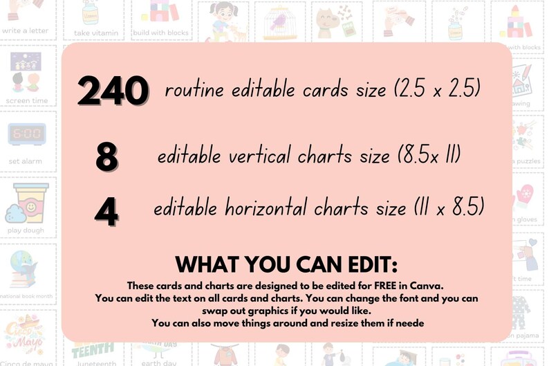 Editable Kids Daily Routine Cards | Daily Visual Schedule | Chore Chart ...