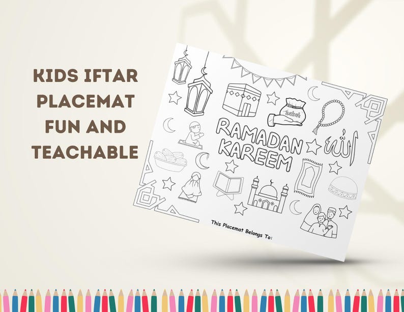 Ramadan Placemat Printable, Ramadan Activity Placemat, Ramadan ...