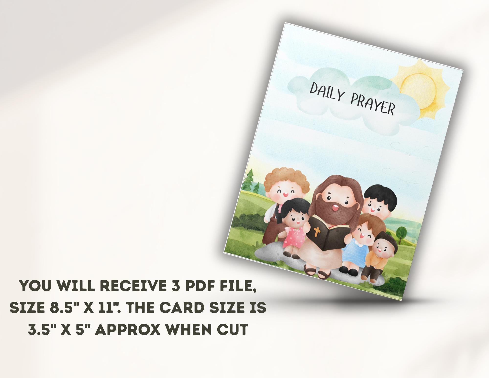 Children's Prayer Cards - 60 Christian Prayer Cards for Kids, Printable ...