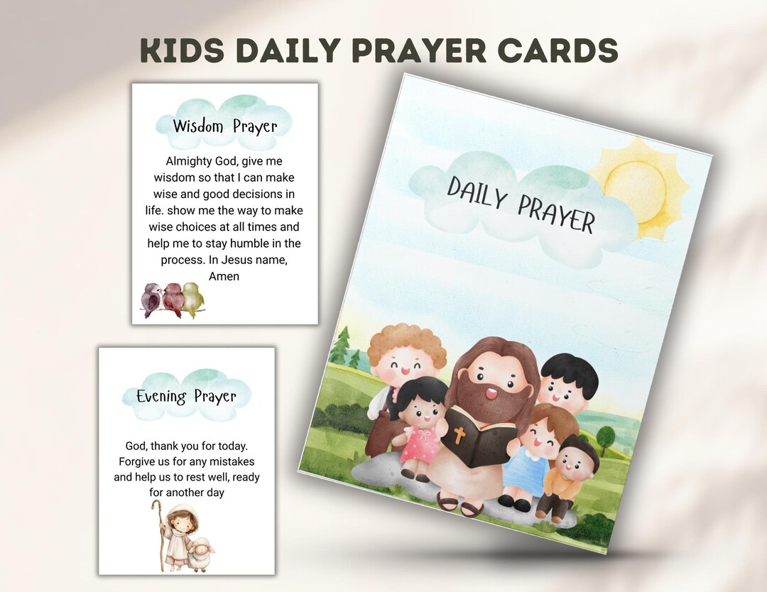 Christian Prayer Cards for Kids – 60 Daily Prayers (printable) - Etsy