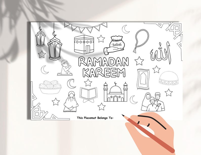 Ramadan Placemat Printable, Ramadan Activity Placemat, Ramadan ...