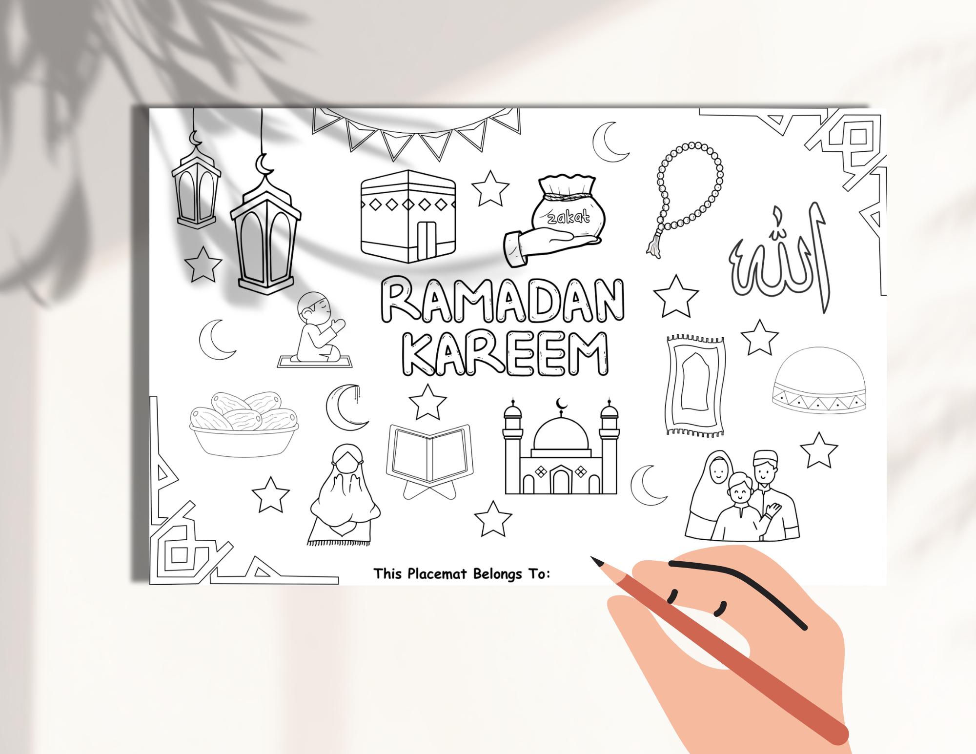 Ramadan Placemat Printable, Ramadan Activity Placemat, Ramadan ...