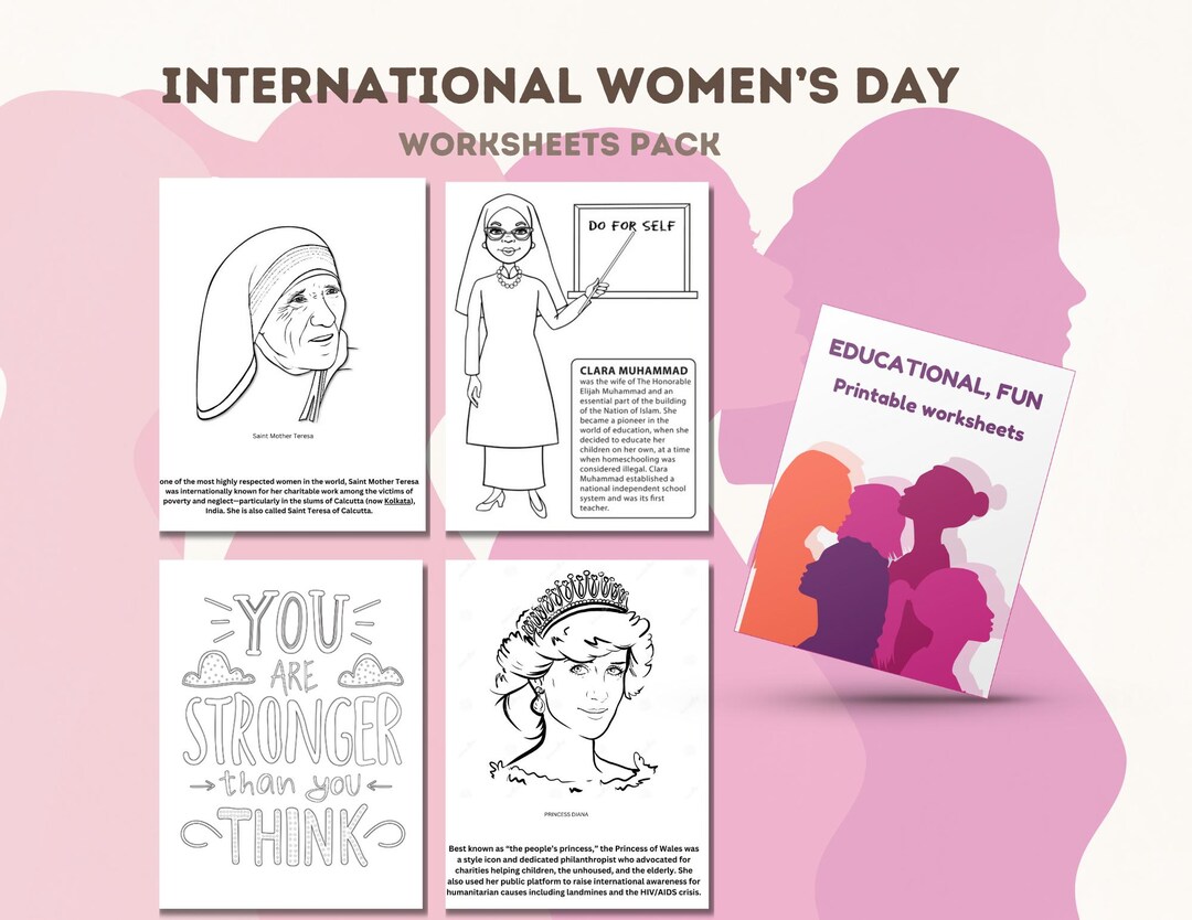 International Women's Day Printable Work Sheets, Inspiring Women, Women ...