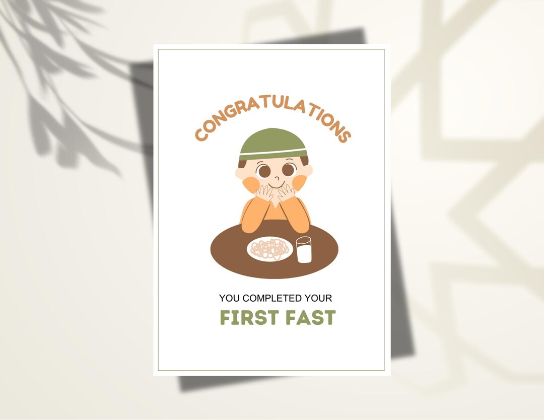 First Fast Card Printable, First Ramadan Kids, My First Fast, First ...