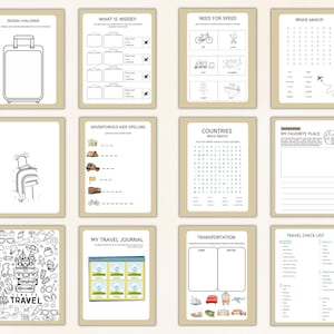 Kids Travel Activity Sheets Vacation Activity Kids Road Trip Activities ...