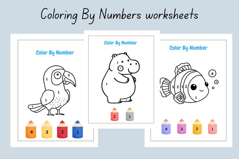 Kids Learning Worksheets, Alphabets, Numbers, Colors (PDF Pattern) - Etsy