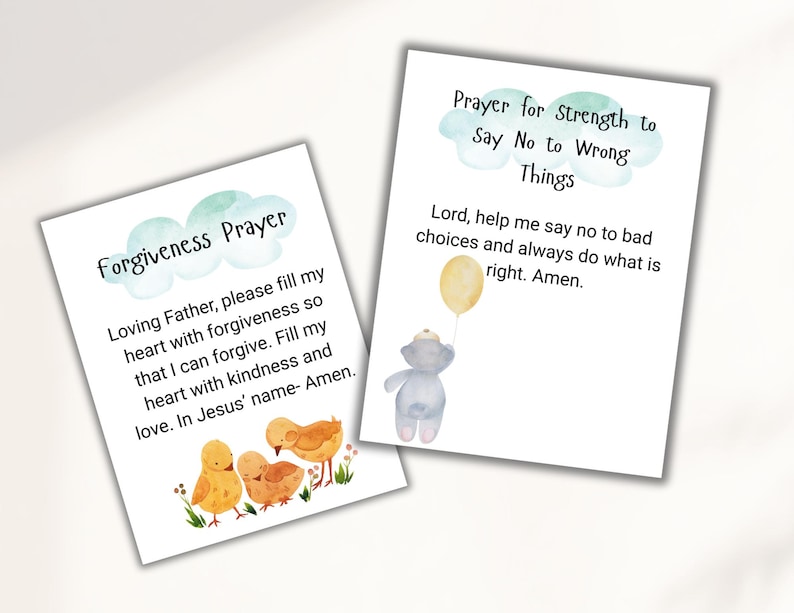 Christian Prayer Cards for Kids – 60 Daily Prayers (printable) - Etsy