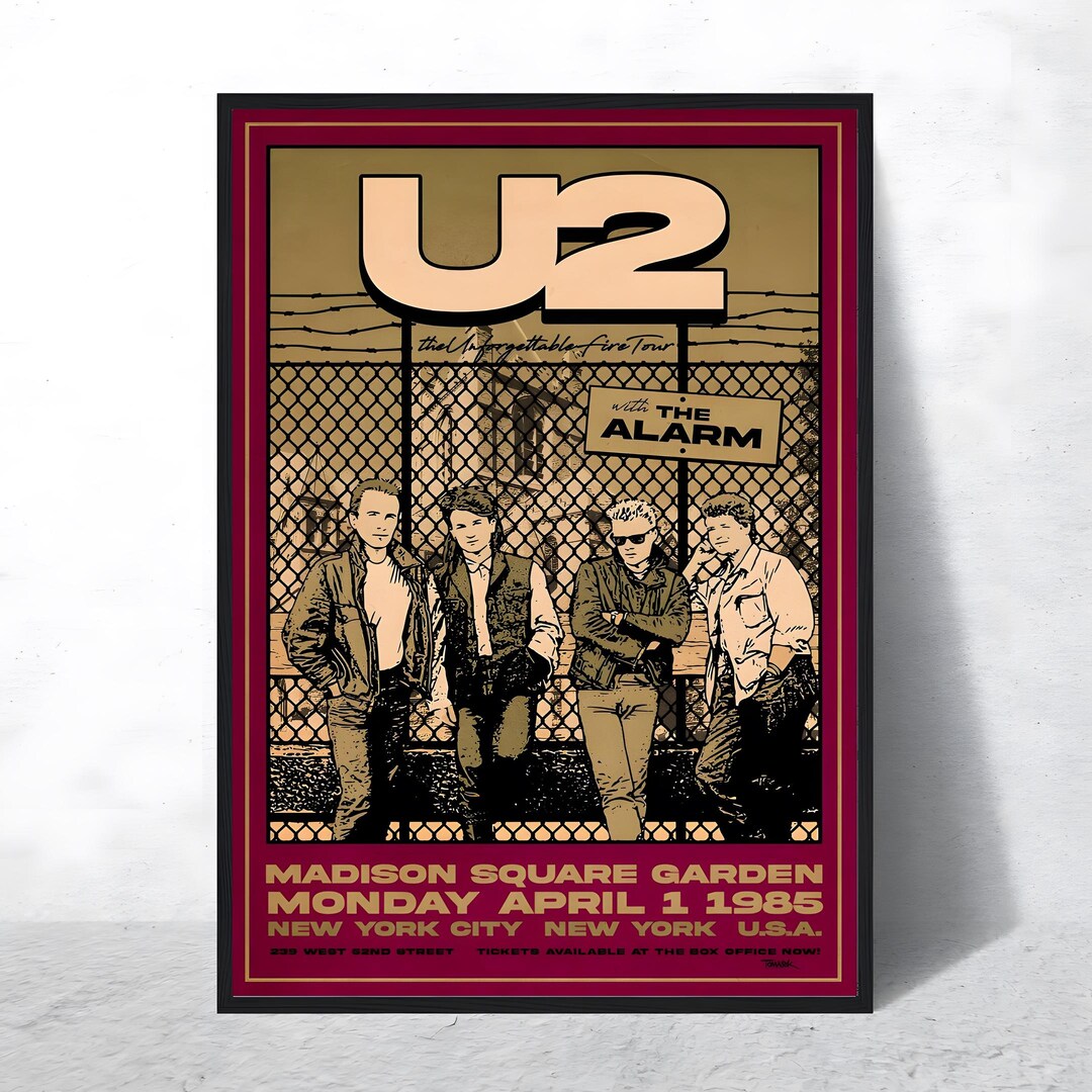 U2 Band Poster / Vintage Wall Art / Music Memorabilia Wall Art Concert ...