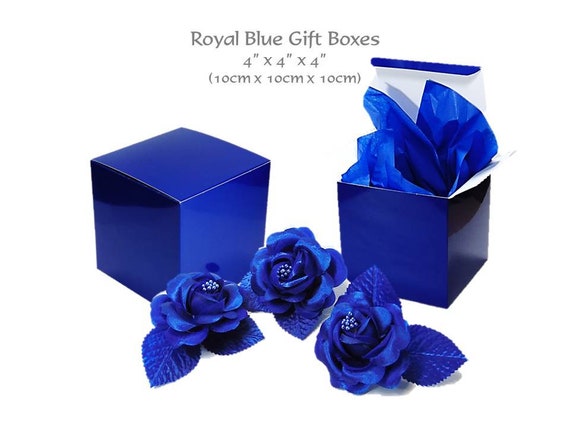 20 Royal Blue Boxes 4 X 4 Stemless Glass Box Blue Wine | Etsy