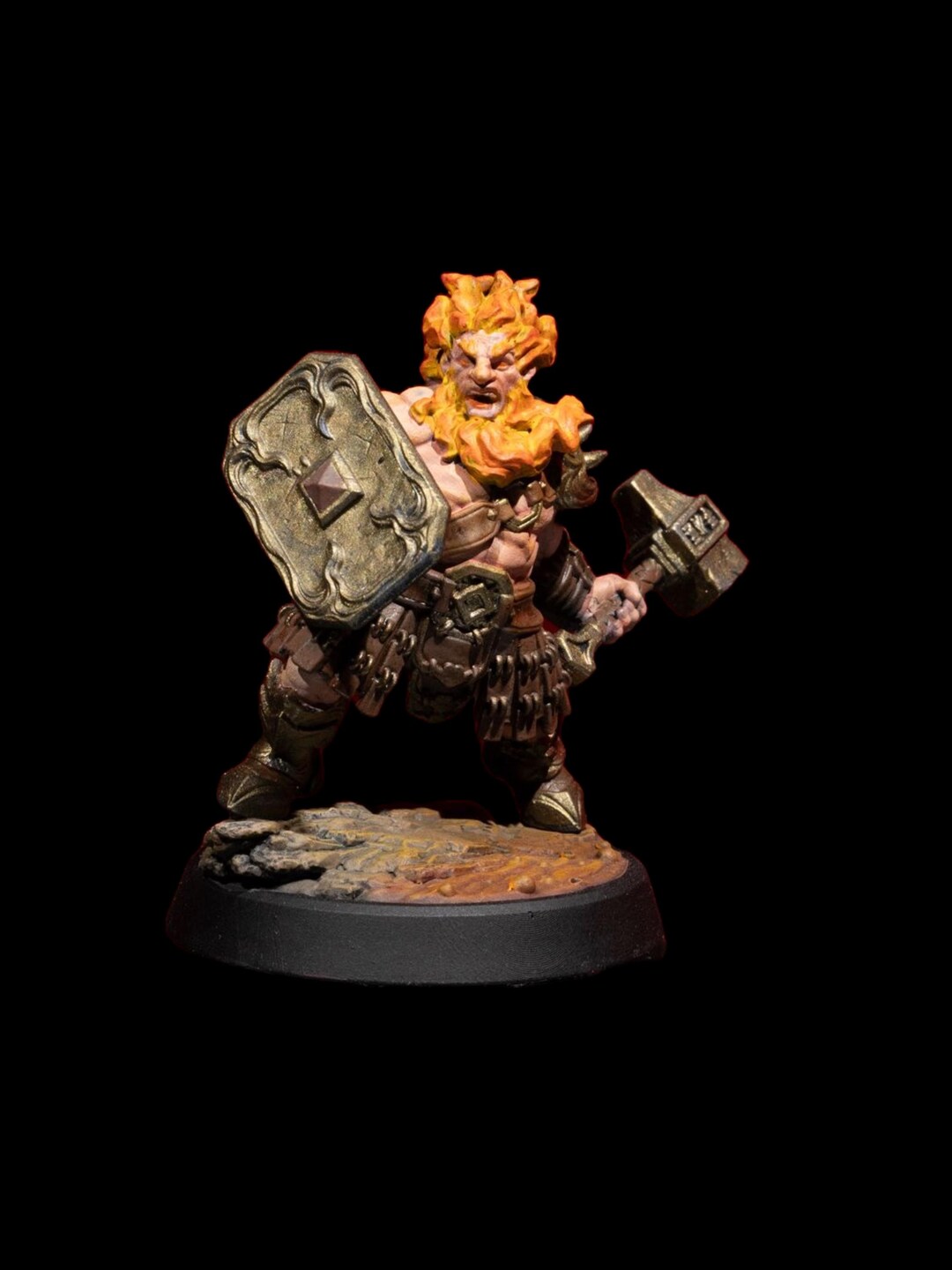 Dwarven Fire Warrior Miniature - Tabletop - Wargaming - TTRPG - Enemy ...