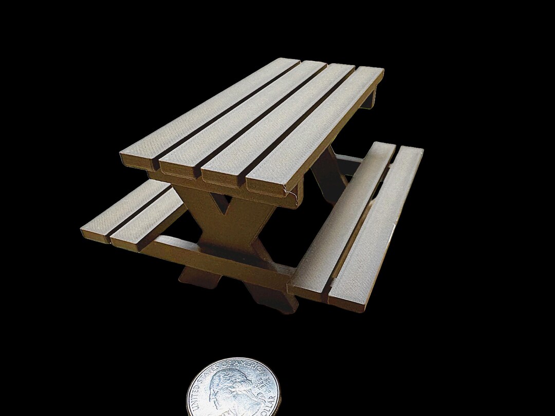 Miniature Picnic Table (multiple Scales) –| Perfect for Dollhouses ...