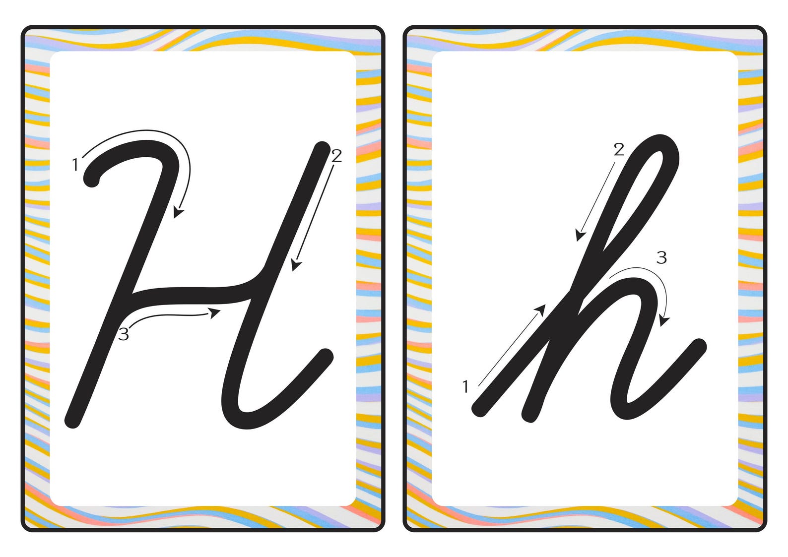 Printable Cursive Alphabet Flashcards | 27-page Set | Uppercase ...