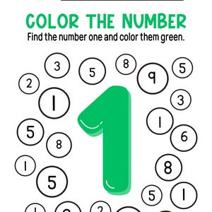 Number Recognition Color Worksheets | 1–9 Printable Activity Set ...