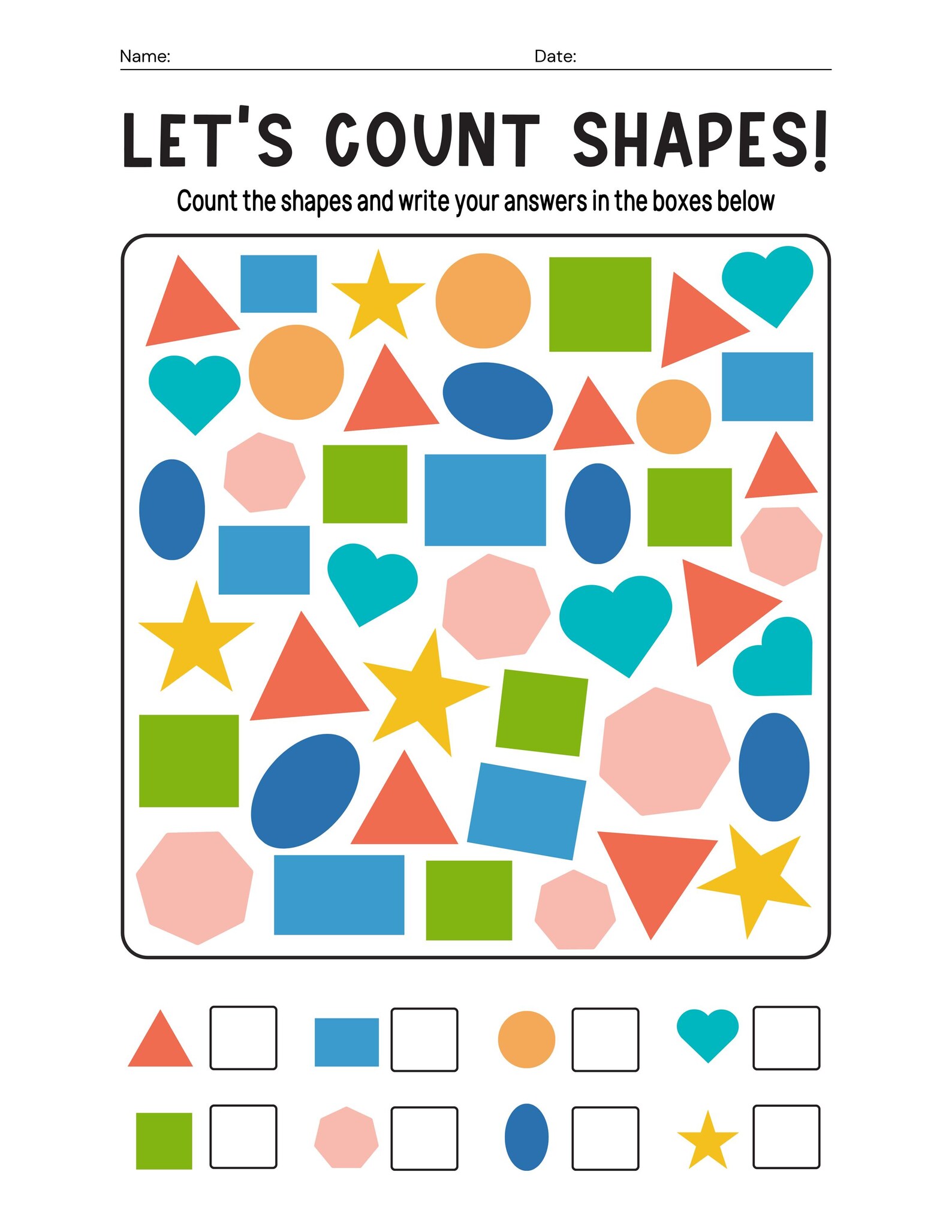 Printable Shape Recognition Worksheets | 3-page Set | Preschool ...