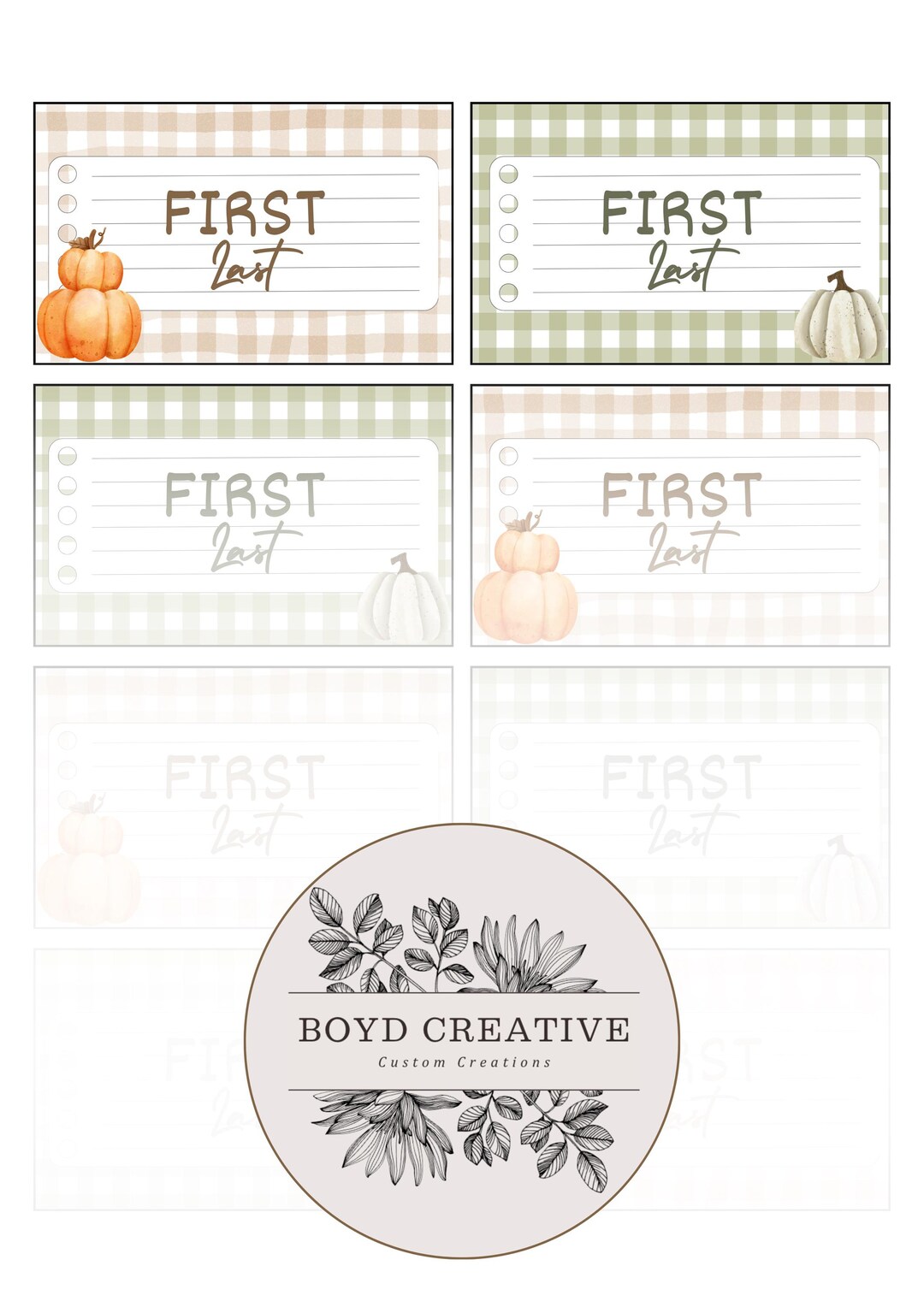 Editable Fall Nametags | Canva Template | Autumn Classroom Name Tags ...