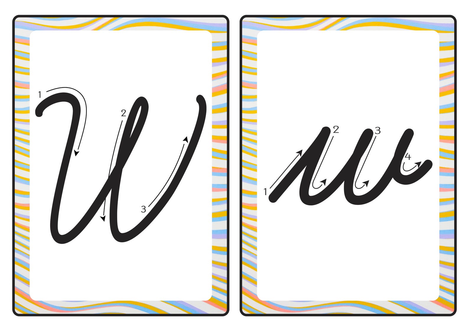Printable Cursive Alphabet Flashcards | 27-page Set | Uppercase ...