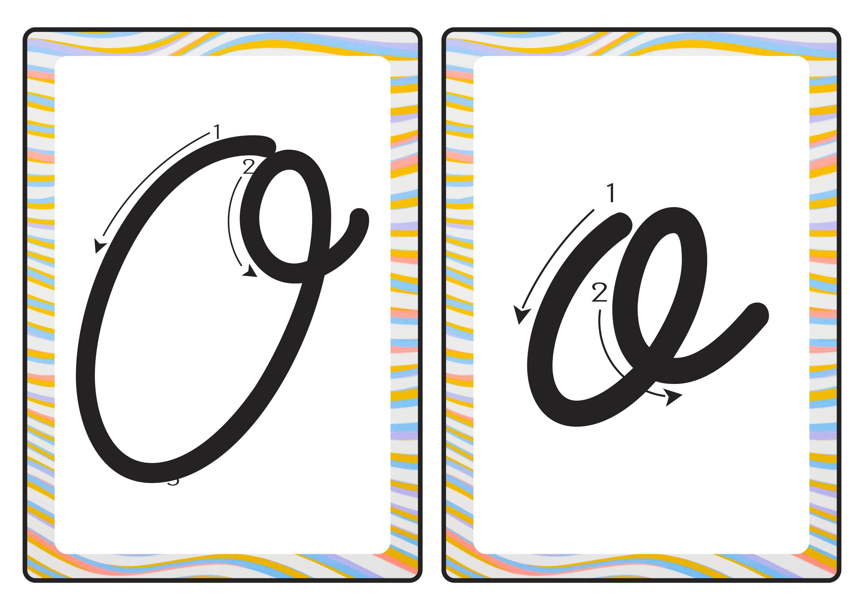 Printable Cursive Alphabet Flashcards | 27-page Set | Uppercase ...