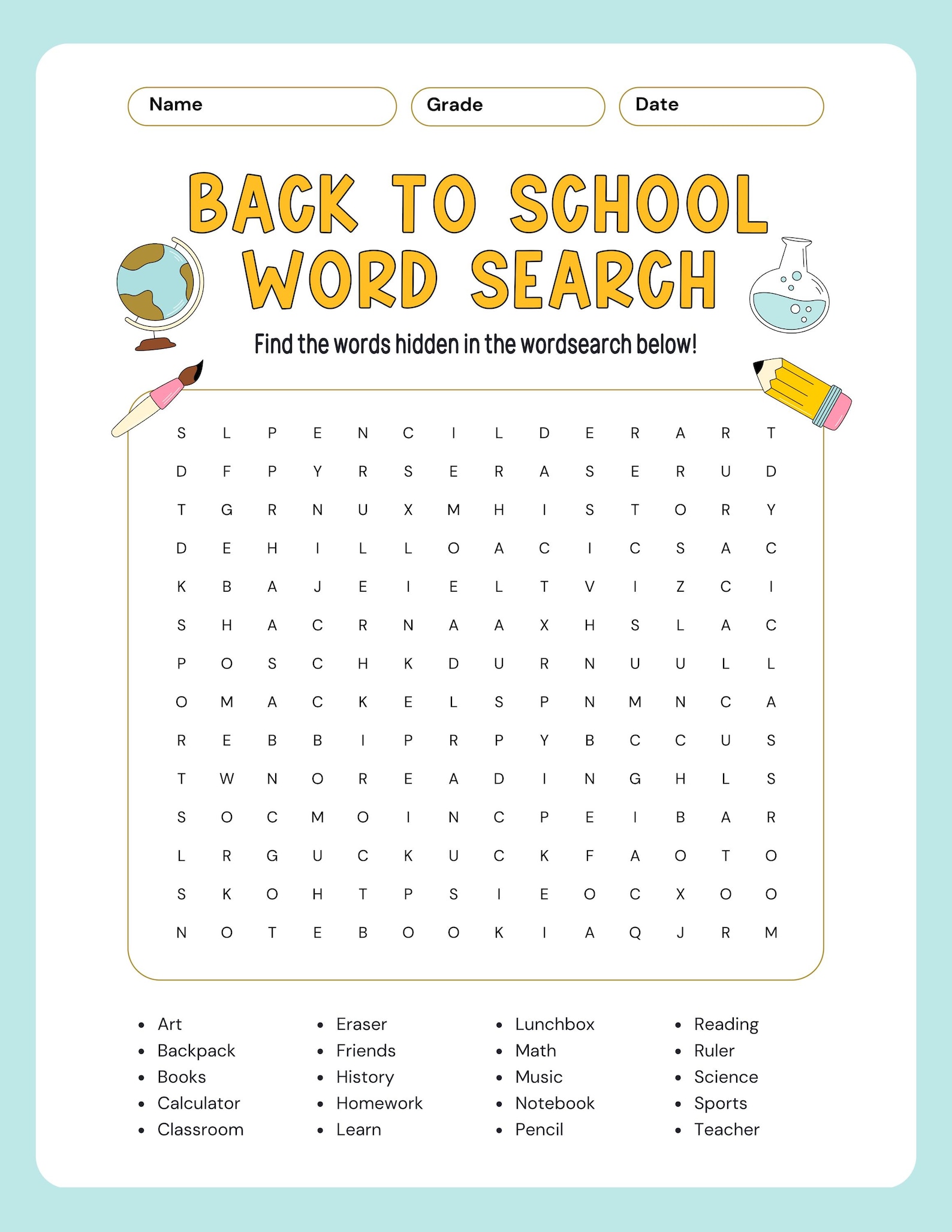 Back to School Worksheet Packet | First Day of School Activity | Full ...