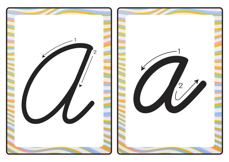 Printable Cursive Alphabet Flashcards | 27-page Set | Uppercase ...