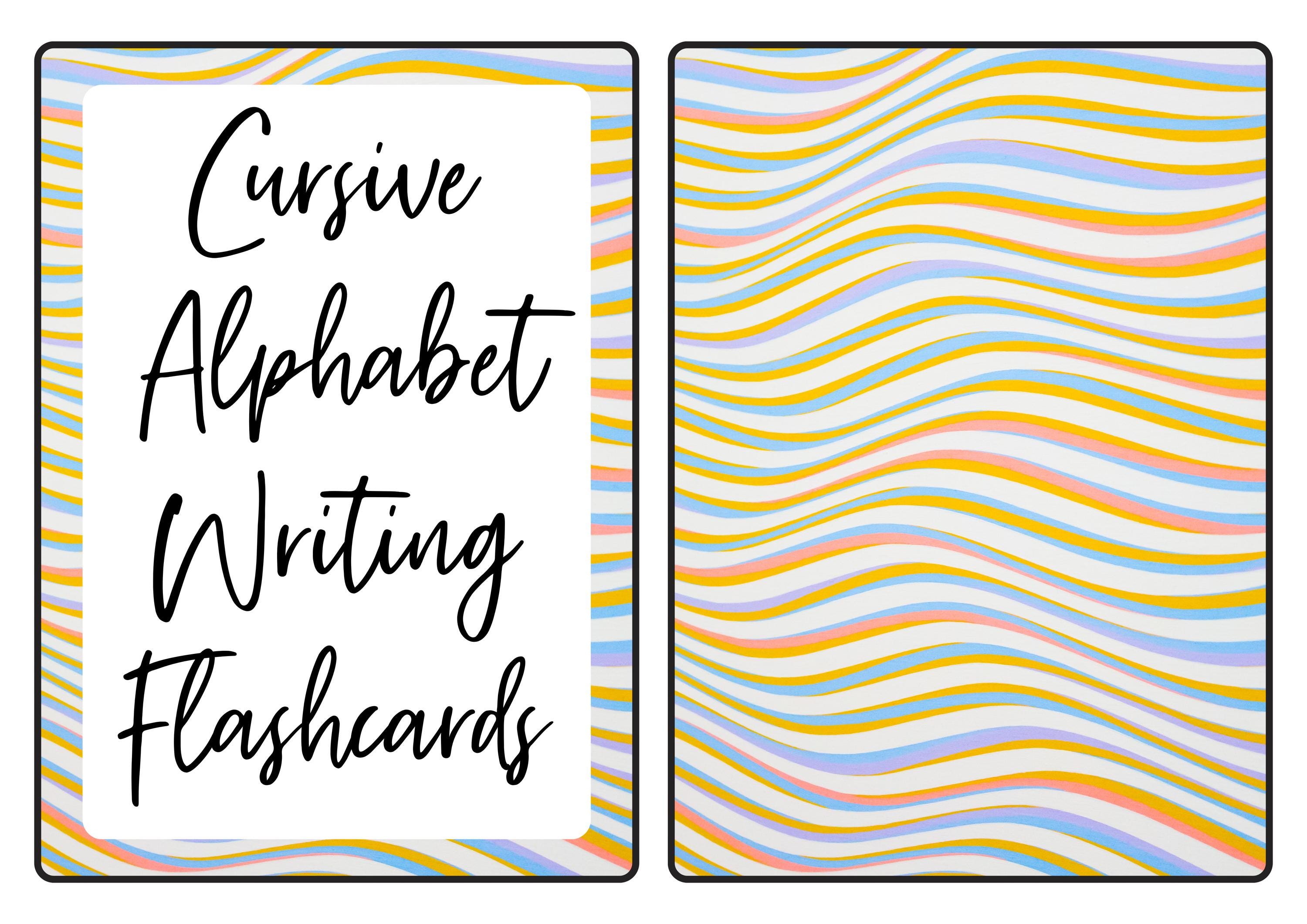 Printable Cursive Alphabet Flashcards | 27-page Set | Uppercase ...
