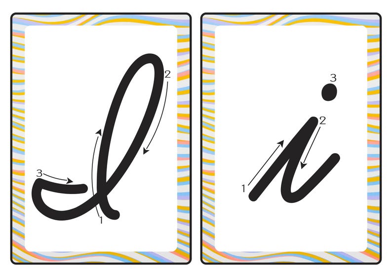 Printable Cursive Alphabet Flashcards | 27-page Set | Uppercase ...