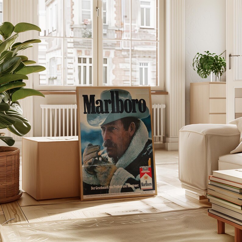 Vintage Marlboro Print, Marlboro Vintage Poster Retro Art Print, Retro ...