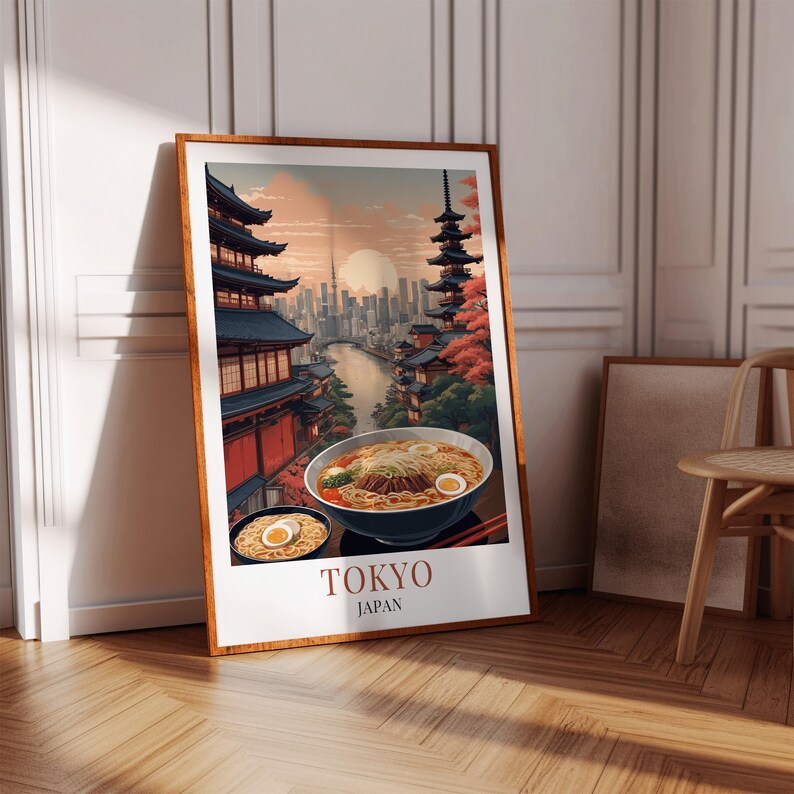 Retro Ramen Japan Food Poster, Tokyo Bar Art, Kitchen Cafe Print - Etsy
