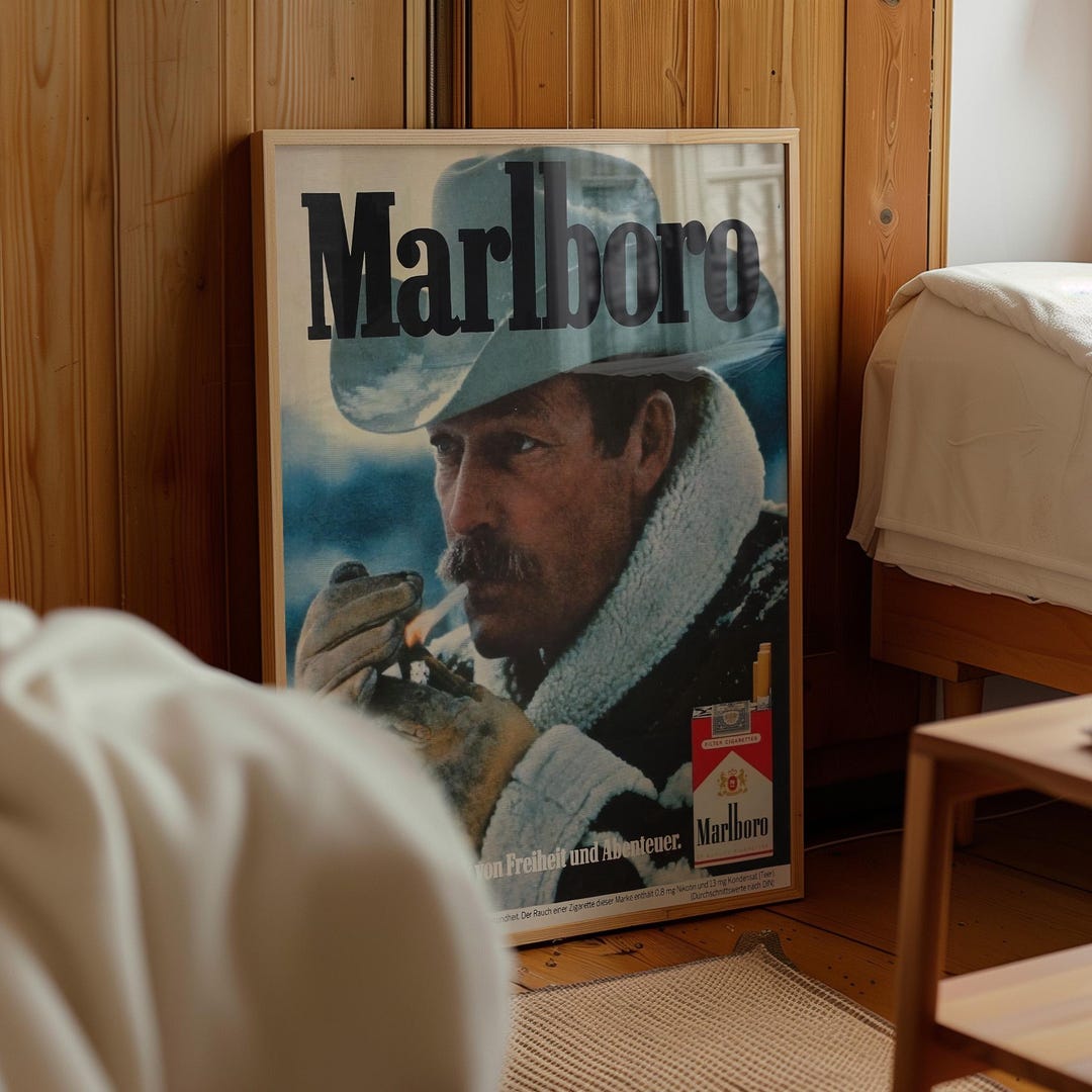 Vintage Marlboro Print, Marlboro Vintage Poster Retro Art Print, Retro ...
