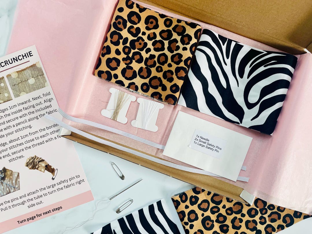 DIY Scrunchie Kit - Safari Chic - Make Your Own Scrunchie - Easy ...