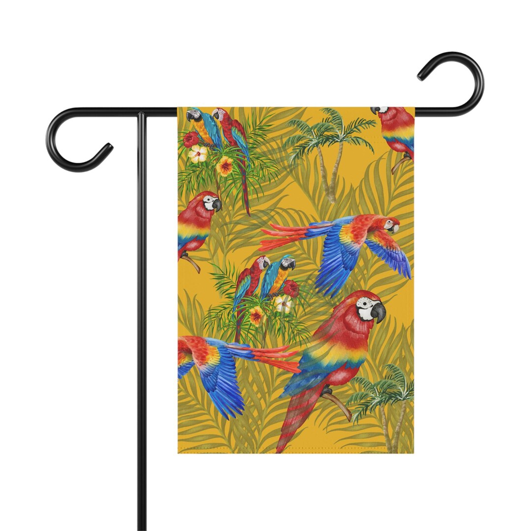Macaw and Palms Garden Flag - Etsy