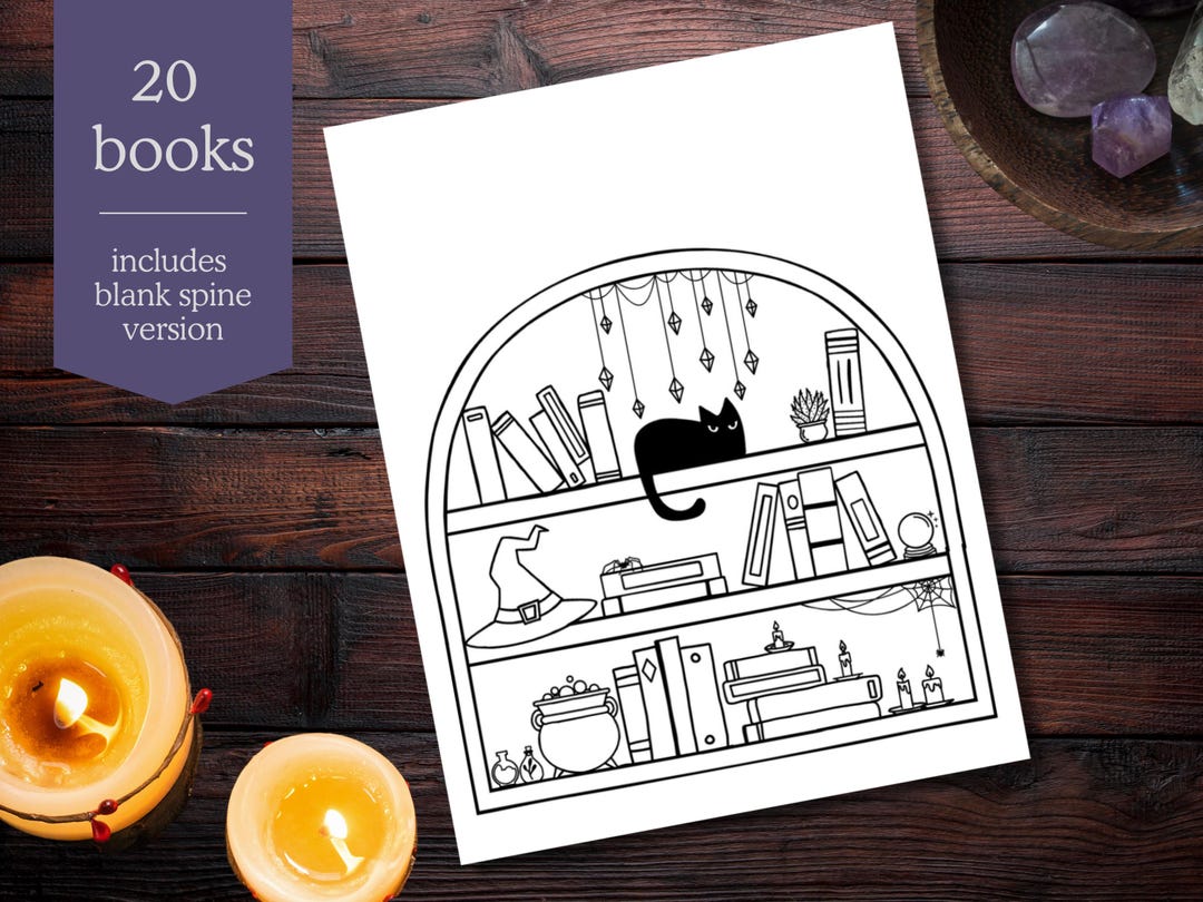 Witchy Bookshelf Reading Tracker: Printable Journal Template (digital ...