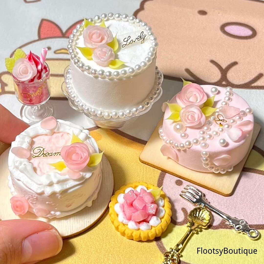 Mini Cute Cherry Blossom Cake ~ Cute Small Cake ~ Mini Food ~ Mini ...