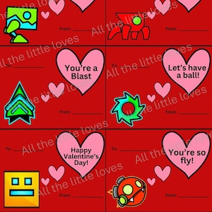 Geometry Dash Valentine Cards - Etsy