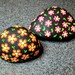 Orange Hand-painted Flower Garden Rock / Stone, Sealed W/ Resin, Dot ...