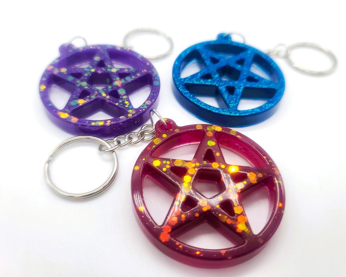 Eco-friendly Resin Pentagram Key Chain - Etsy
