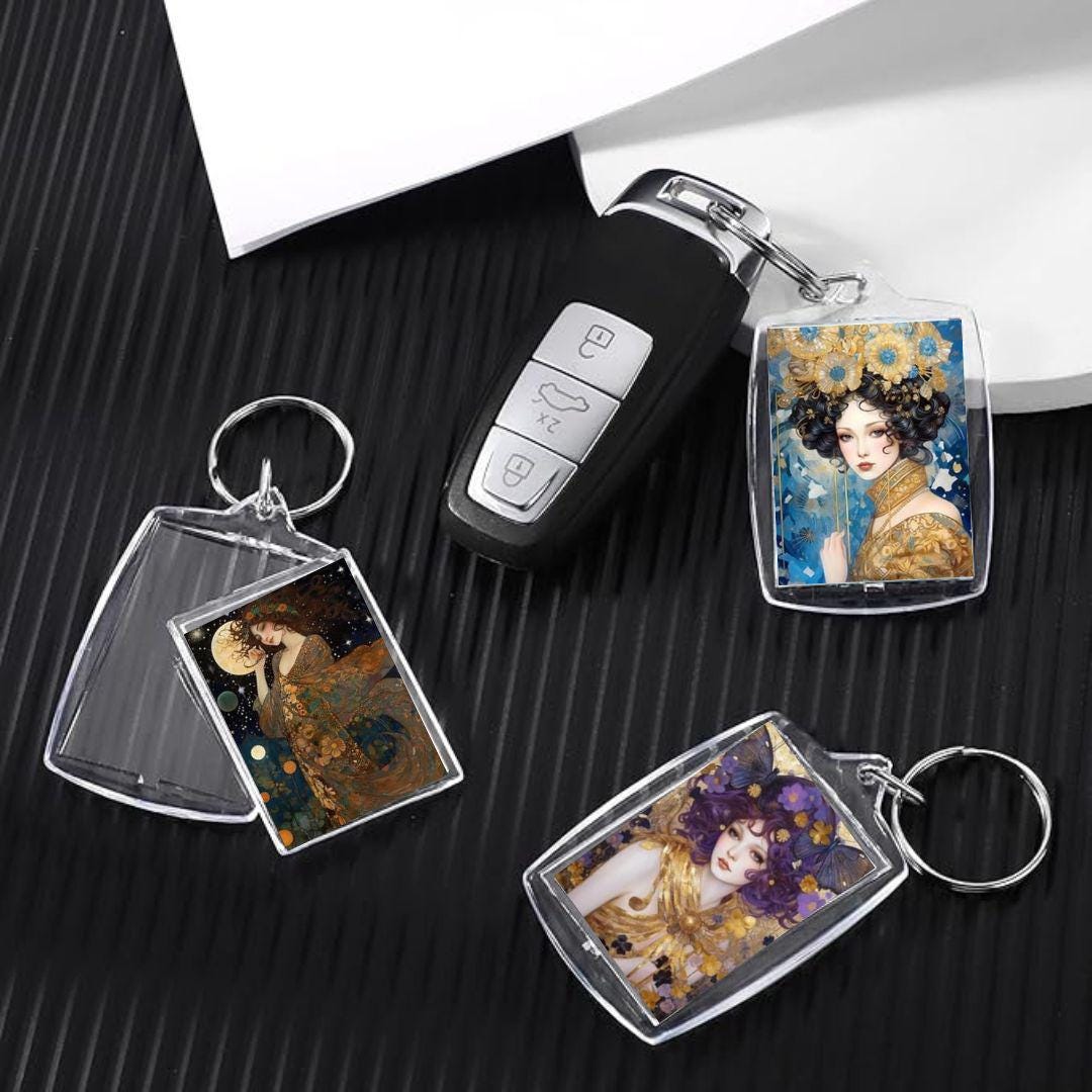 Art Nouveau Style Elegant Fairy/pixie/elf/fae/geisha/flapper Key Chain ...
