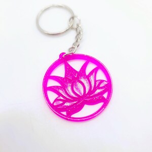 Small Eco-friendly Epoxy Resin Lotus Key Chain - Etsy