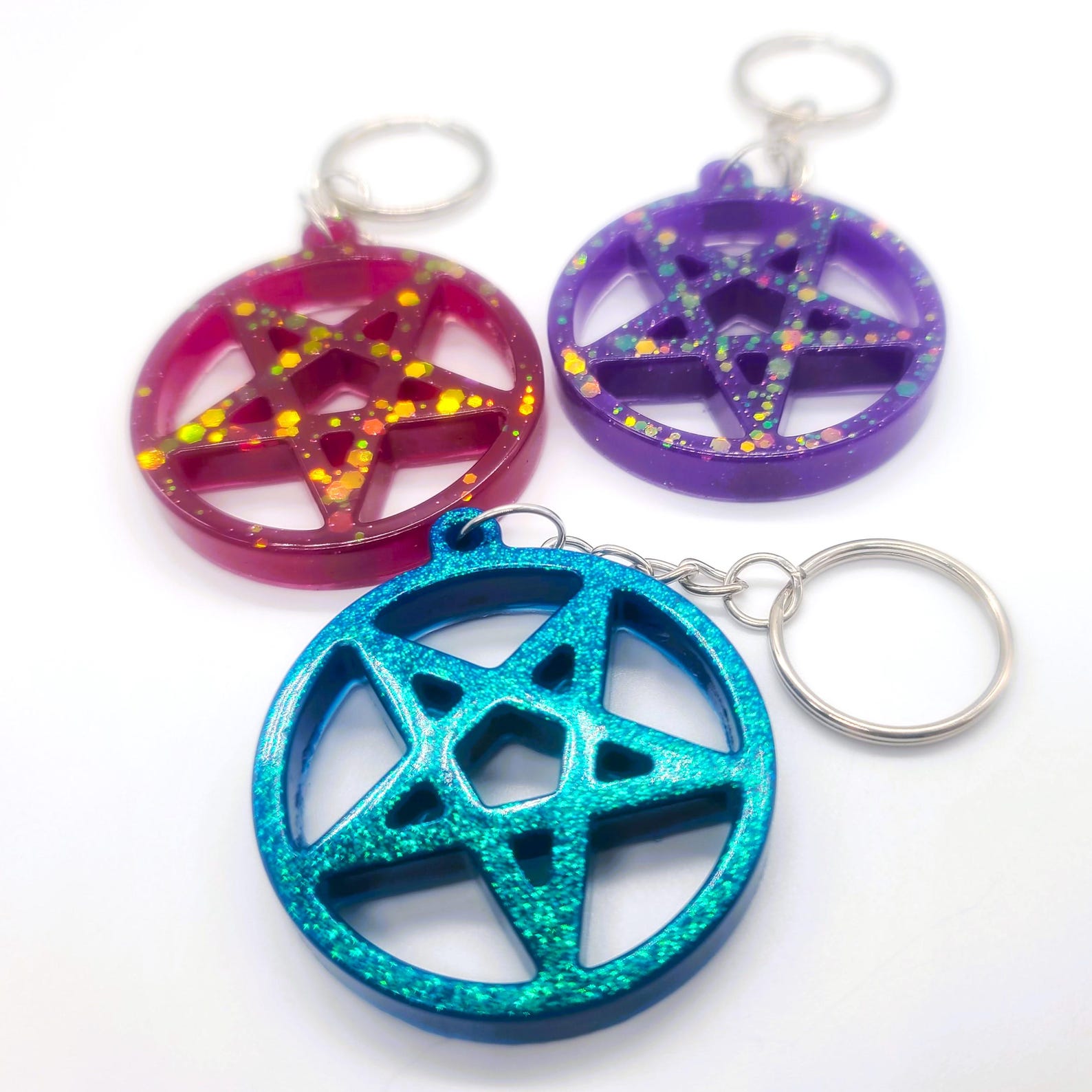 Eco-friendly Resin Pentagram Key Chain - Etsy