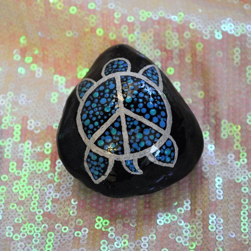 Painted Turtle Rock - Etsy