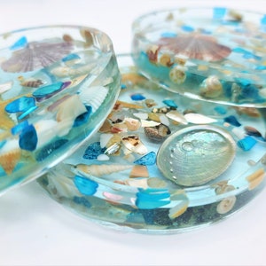 Eco-friendly Resin Seashell Coasters (set of 4) W/ Mica Powder ...