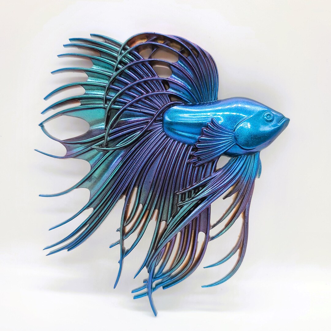 Eco-friendly 6" Epoxy Resin Betta Fish, Made With Color-shift ...