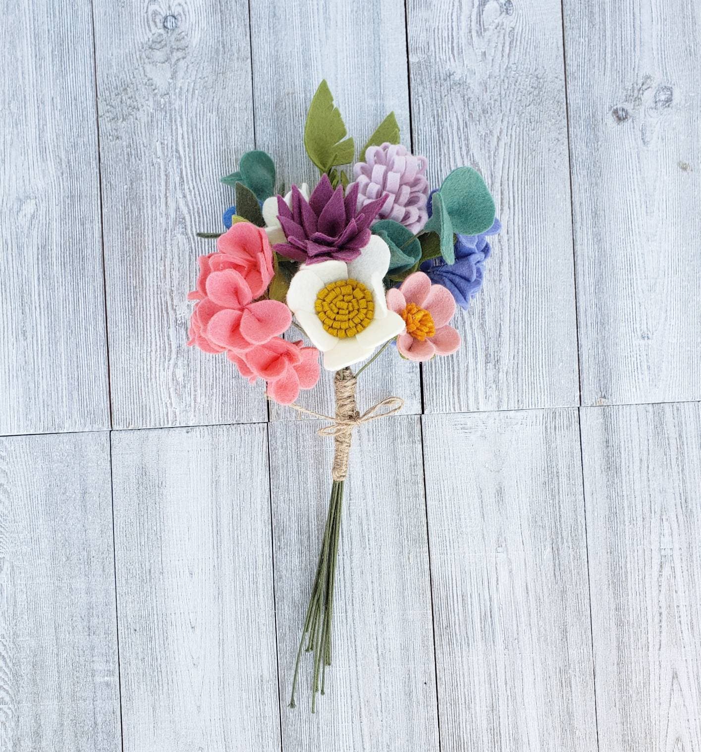 Small felt flower bouquet wildflower felt bouquet wildflower | Etsy