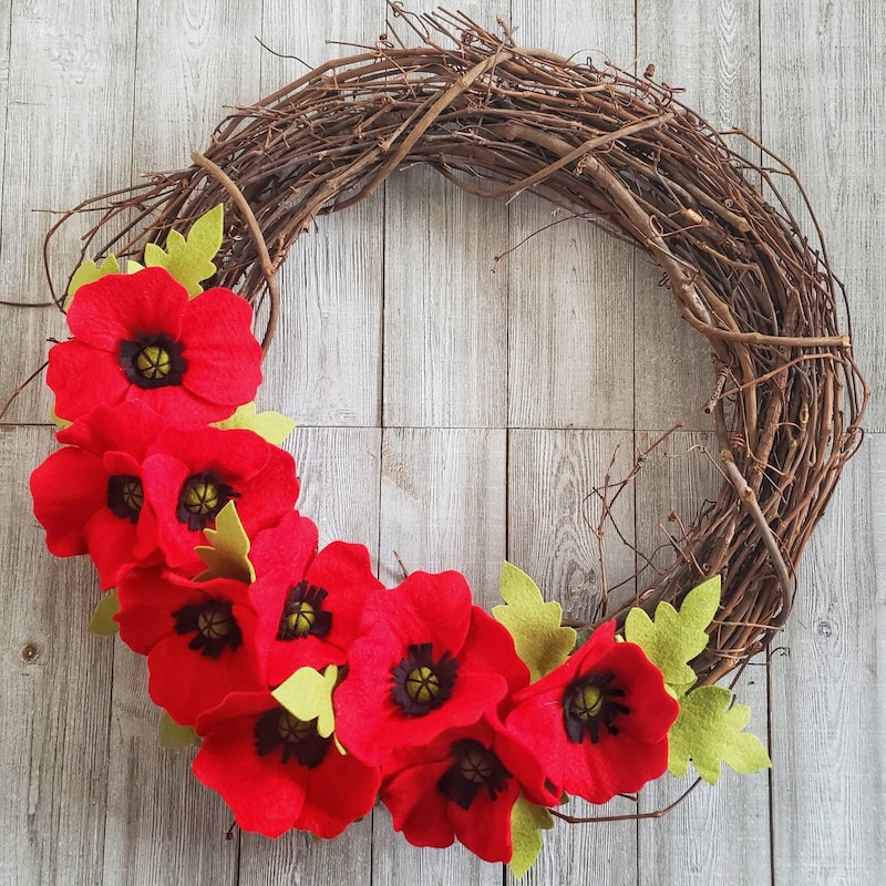 Poppy Wreath - Etsy
