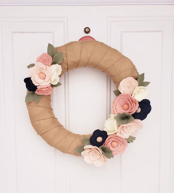 Spring Wreath Felt Wreath Wildflower Wreath Year Round | Etsy