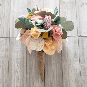 Large Wedding Bouquet, Wool Felt Floral Bouquet, Bridal Bouquet ...