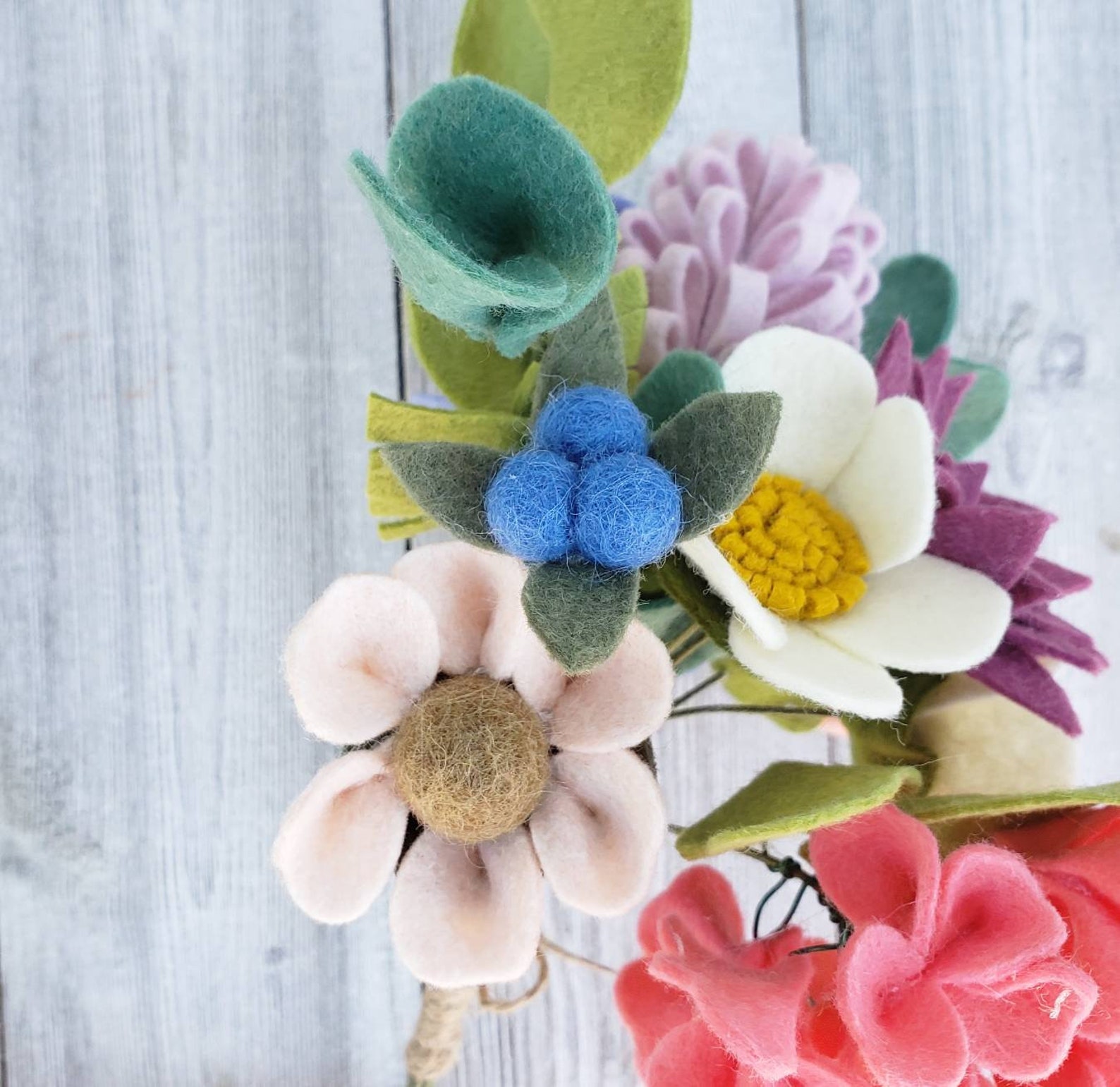 Small Felt Flower Bouquet Wildflower Felt Bouquet Wildflower - Etsy