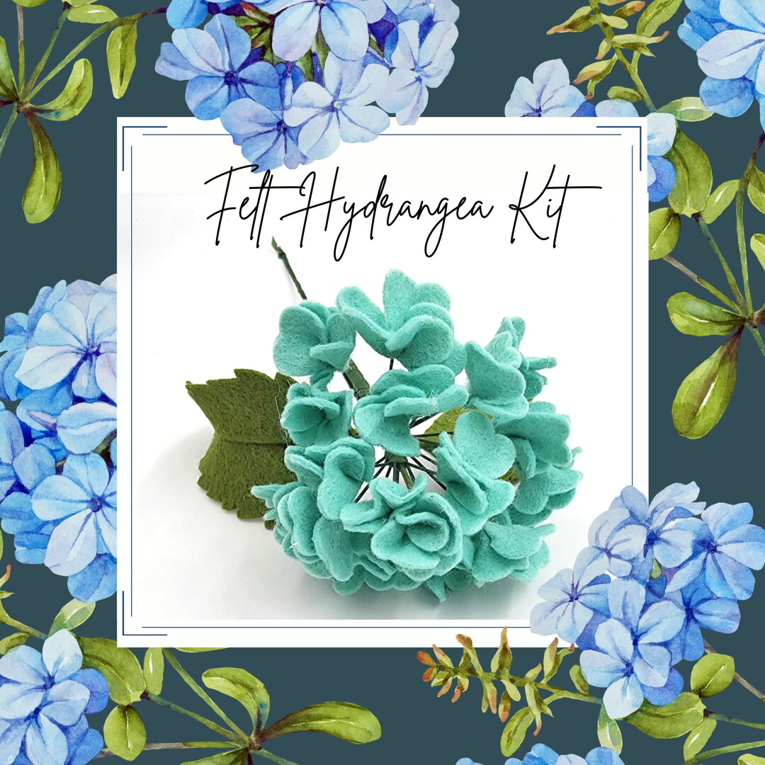 Felt Hydrangea DIY Kit, DIY Craft, Hydrangea Tutorial, Craft Tutorial ...