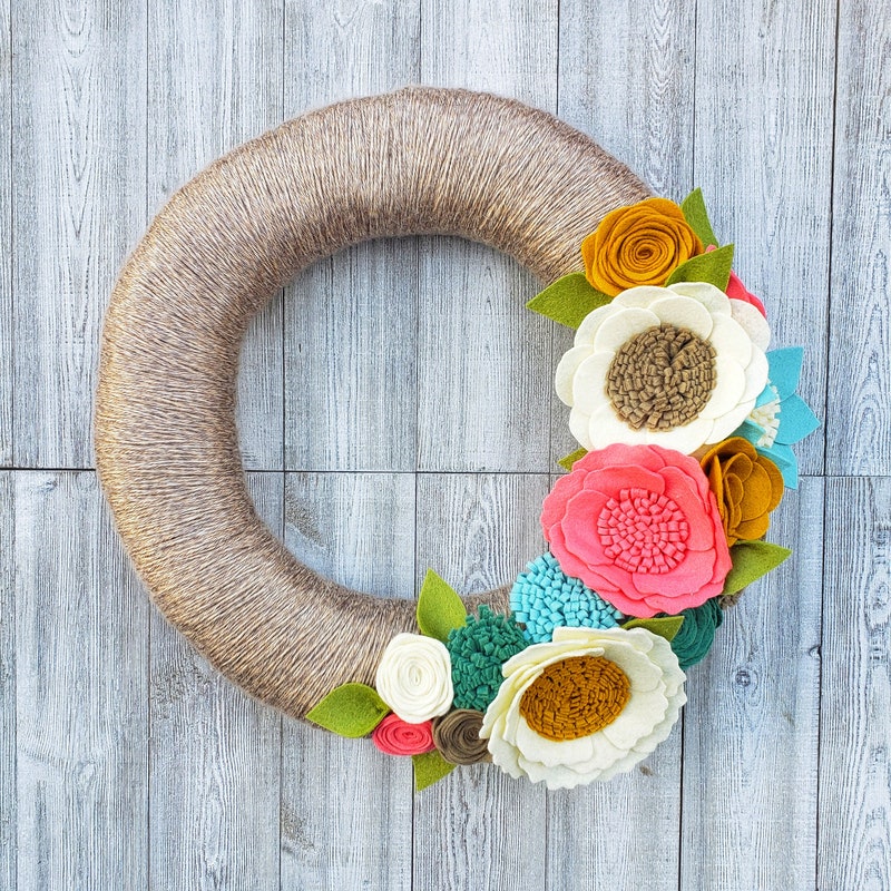 Yarn Pumpkin Wreath - Etsy